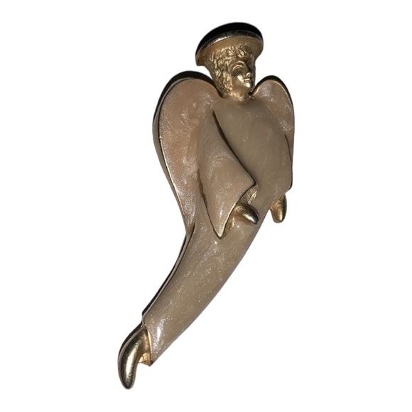 Jewelry | Vintage Enamel Angel Brooch | Poshmark